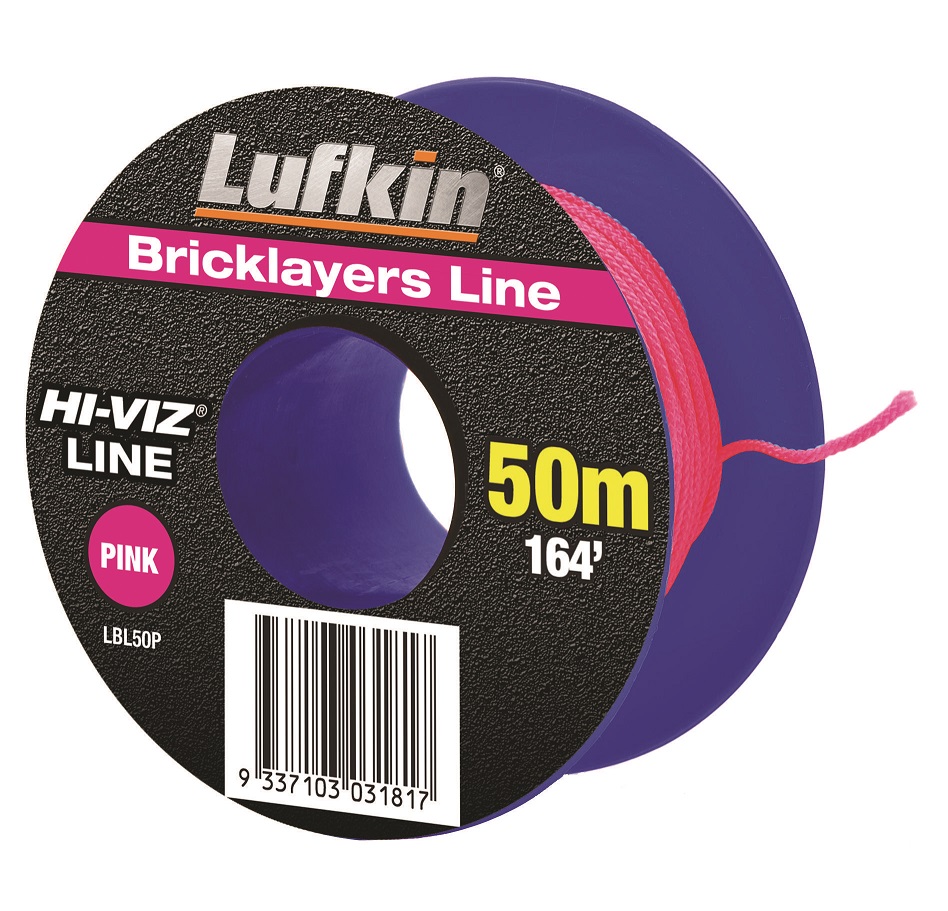 Crescent Lufkin Pink Bricklayers Line 50m x No. 8 - Buy Tools Online